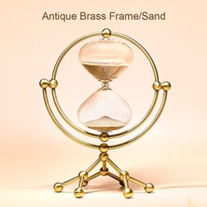 Tpmorwilfun Hourglass 30 Minutes Sand Timer for Kids, Games, Classroom, Home, Desk, Office Decorative, Large Rotating Metal Sandglass (Gold)