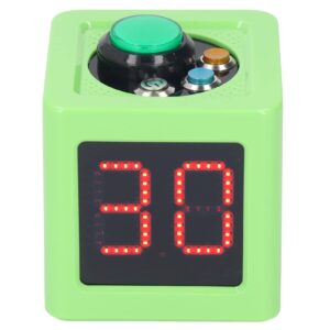 Digital Shot Timer, 1.4in HD Display Cube Timer with Three Buttons, 4-Side Time Cube Timer Seconds Countdown Timer for Poker Casino Chess Tournament Table Games (Green)