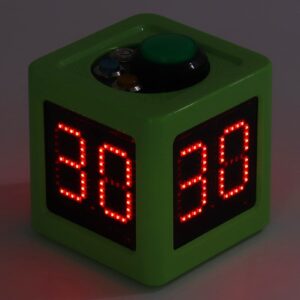 Digital Shot Timer, 1.4in HD Display Cube Timer with Three Buttons, 4-Side Time Cube Timer Seconds Countdown Timer for Poker Casino Chess Tournament Table Games (Green)