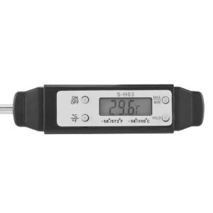 Meat Thermometers Timers 1Pc Instant Reading Digital Food Thermometer Kitchen Cooking BBQ Meat Probe (Black)