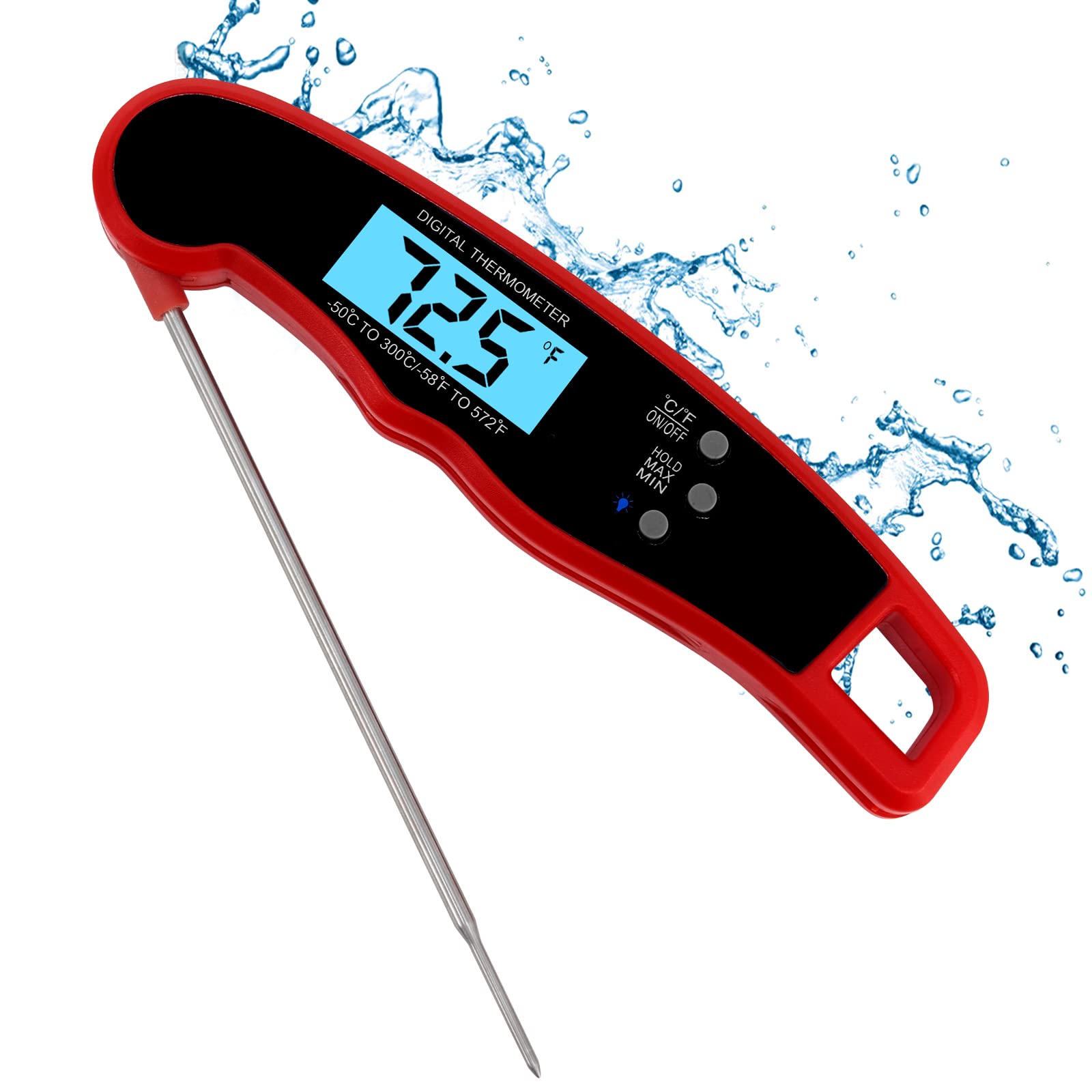 YLMIJFE Meat Thermometer,Meat Thermometer Digital,Waterproof and Backlight Instant Read Meat Thermometer for Grill and Cooking.Digital Food Probe for Kitchen, Outdoor Grilling and BBQ!