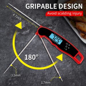 YLMIJFE Meat Thermometer,Meat Thermometer Digital,Waterproof and Backlight Instant Read Meat Thermometer for Grill and Cooking.Digital Food Probe for Kitchen, Outdoor Grilling and BBQ!