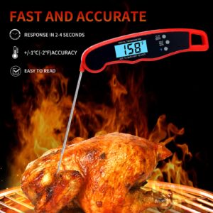 YLMIJFE Meat Thermometer,Meat Thermometer Digital,Waterproof and Backlight Instant Read Meat Thermometer for Grill and Cooking.Digital Food Probe for Kitchen, Outdoor Grilling and BBQ!