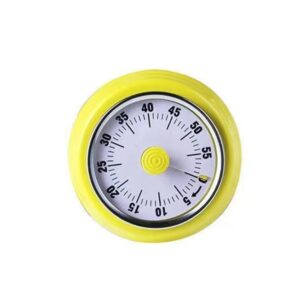 mechanical timer, kitchen timer reminder management timer 360 degree rotation, kitchen countdown, children, teachers, classroom time management tools, learning (yellow)