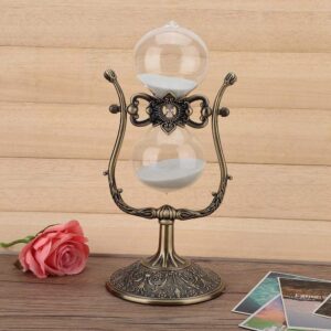 Hourglass Timer European Style Pattern 30 Minutes Rotating Sand Clock Timer Desk Decoration (Bronze)