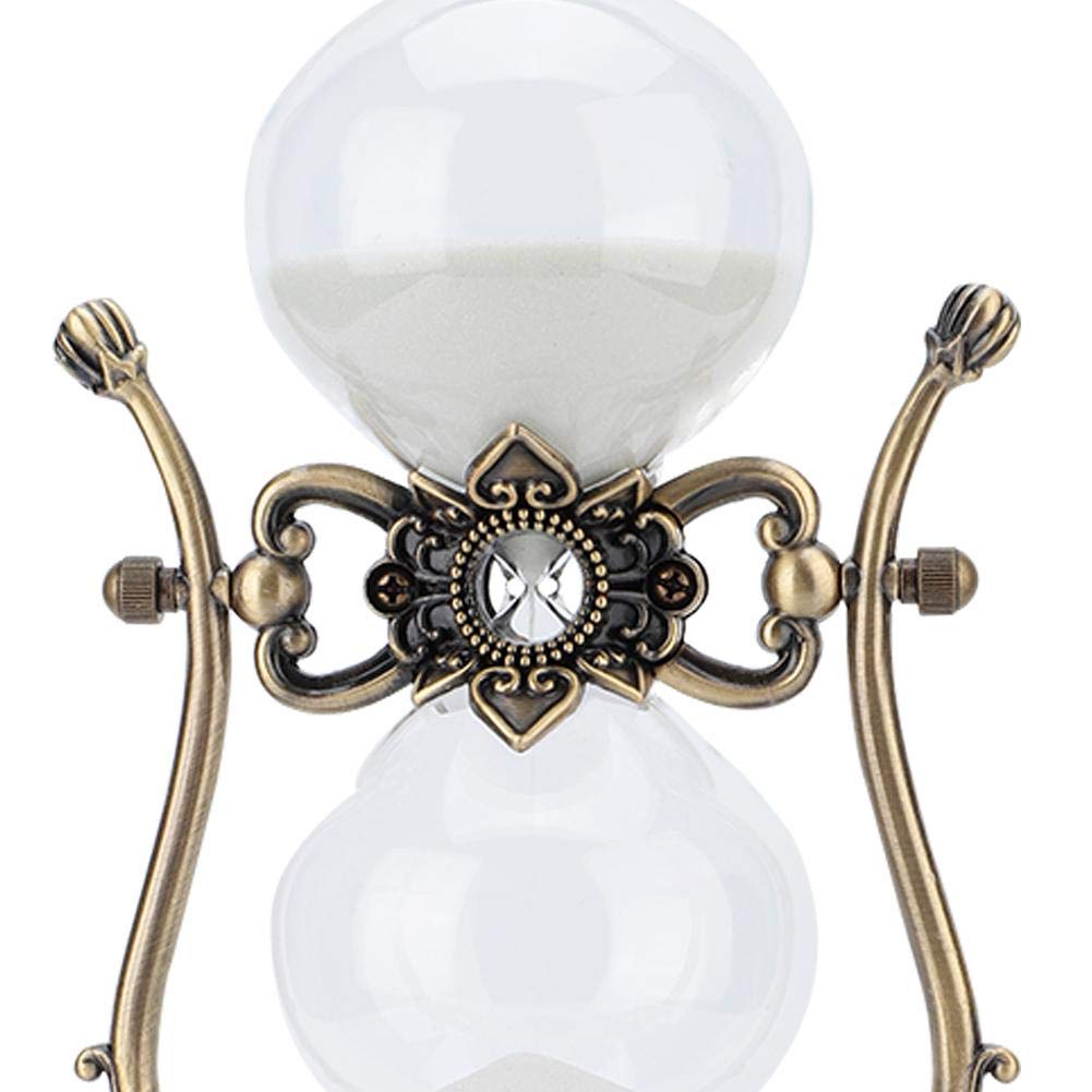 Hourglass Timer European Style Pattern 30 Minutes Rotating Sand Clock Timer Desk Decoration (Bronze)