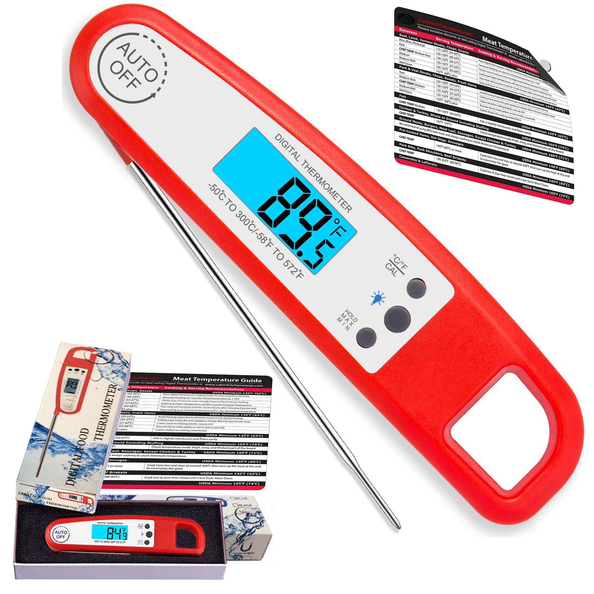 Instantaneous Digital BBQ Reading Meat, Food,Candy Thermometer/Probe Water-Resistant New Super Accurate