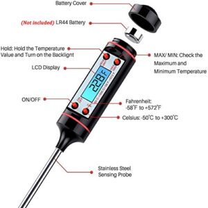 Digital Meat Thermometer Cooking Food Kitchen BBQ Probe Water Milk Oil Liquid