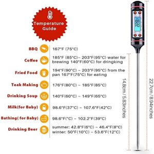 Digital Meat Thermometer Cooking Food Kitchen BBQ Probe Water Milk Oil Liquid