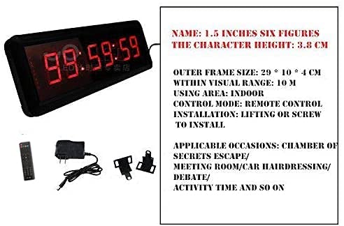 Leadleds 1.5 inch Gym Timer, Digital Clock Display Countdown Count Up LED Timer for Home Office Use Stopwtach with Remote