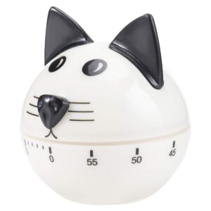 1pc manual timer plastic lovely kitchen timer cat shaped mechanical timer adorable reminder cartoon cooking timer cooking cooking clock timer supplies mechanical timer