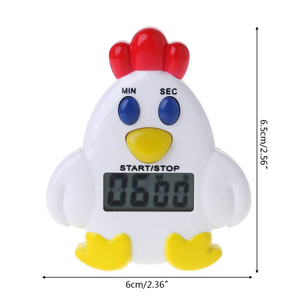 HELYZQ Kitchen Timer Cute Cartoon Chicken Electronic LCD Digital Countdown Kitchen Timer Cooking Baking Helper 100 Minutes Reminder