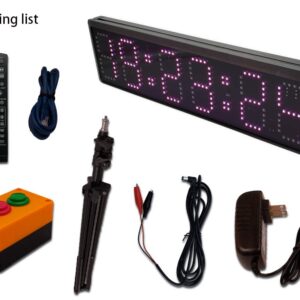 EU 4 Inch Char High 6 Digits RGB(7 Colors) LED Race Timing Clock for Running Events (Red+Buttons Box)