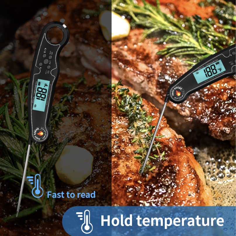 Bluetooth Digital Meat Thermometer- Dual Probe BBQ Thermometer- Cooking Thermometer with Mobile App Rechargeable Battery & Built-in Magnet-Water Resistant Instant Read Food Thermometer