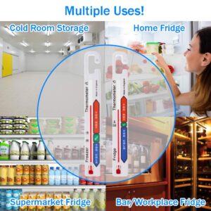 Twin Vertical Freezer/Fridge Thermometer Pack - Colour Coded Safe Temperature Zones