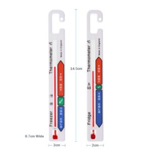 Twin Vertical Freezer/Fridge Thermometer Pack - Colour Coded Safe Temperature Zones