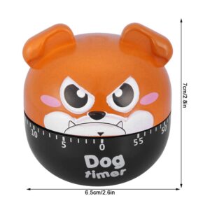 60 Minute Mechanical Kitchen Timer, Cute Dog Kitchen Timer for Cooking and Exercise Timing Manual Winding Up Kitchen Countdown Timer Management Tool (Reddish Brown)