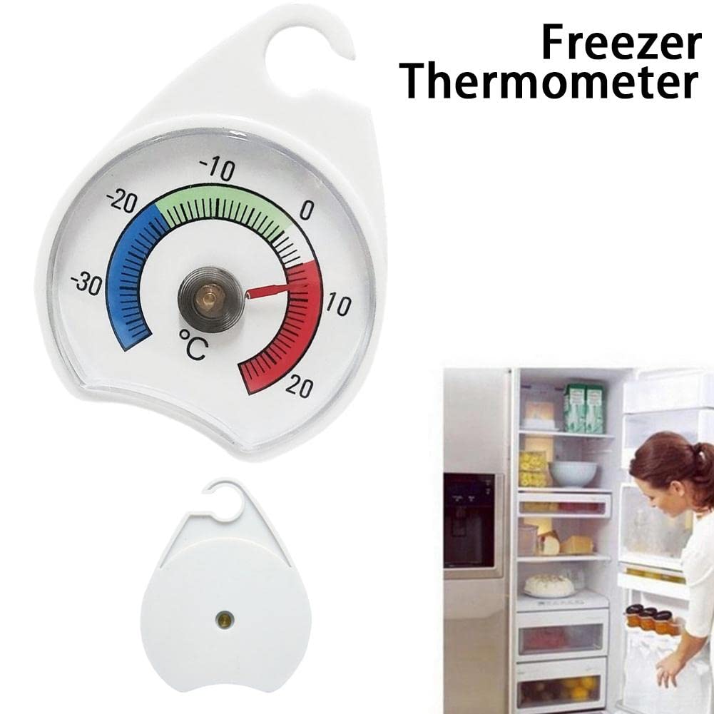 Tsugar Refrigerator Thermometer, -30~30°C/-20~80°F Indicator Thermometer, Classic Fridge Thermometer Large Dial with Red Indicator Thermometer for Freezer Cooler with Hanging Hook