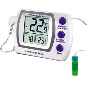 traceable calibrated jumbo refrigerator/freezer thermometer; 1 5-ml bottle probe