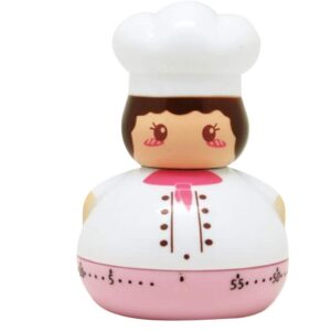 hemoton digital cooking timer kitchen adorable cute cartoon chef timer reminder time alarm manager home decor(pink)