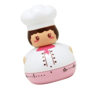 Hemoton Digital Cooking Timer Kitchen Adorable Cute Cartoon Chef Timer Reminder Time Alarm Manager Home Decor(Pink)