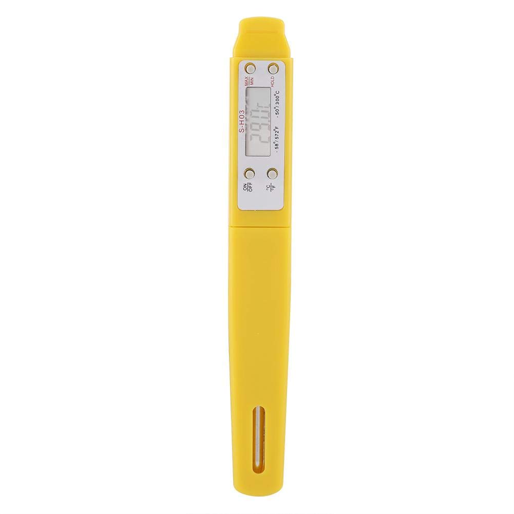 Sorand Food Thermometer, 1Pc Instant Reading Digital Food Thermometer Kitchen Cooking BBQ Meat Probe BBQ Catering Supplies Thermometer (Yellow)