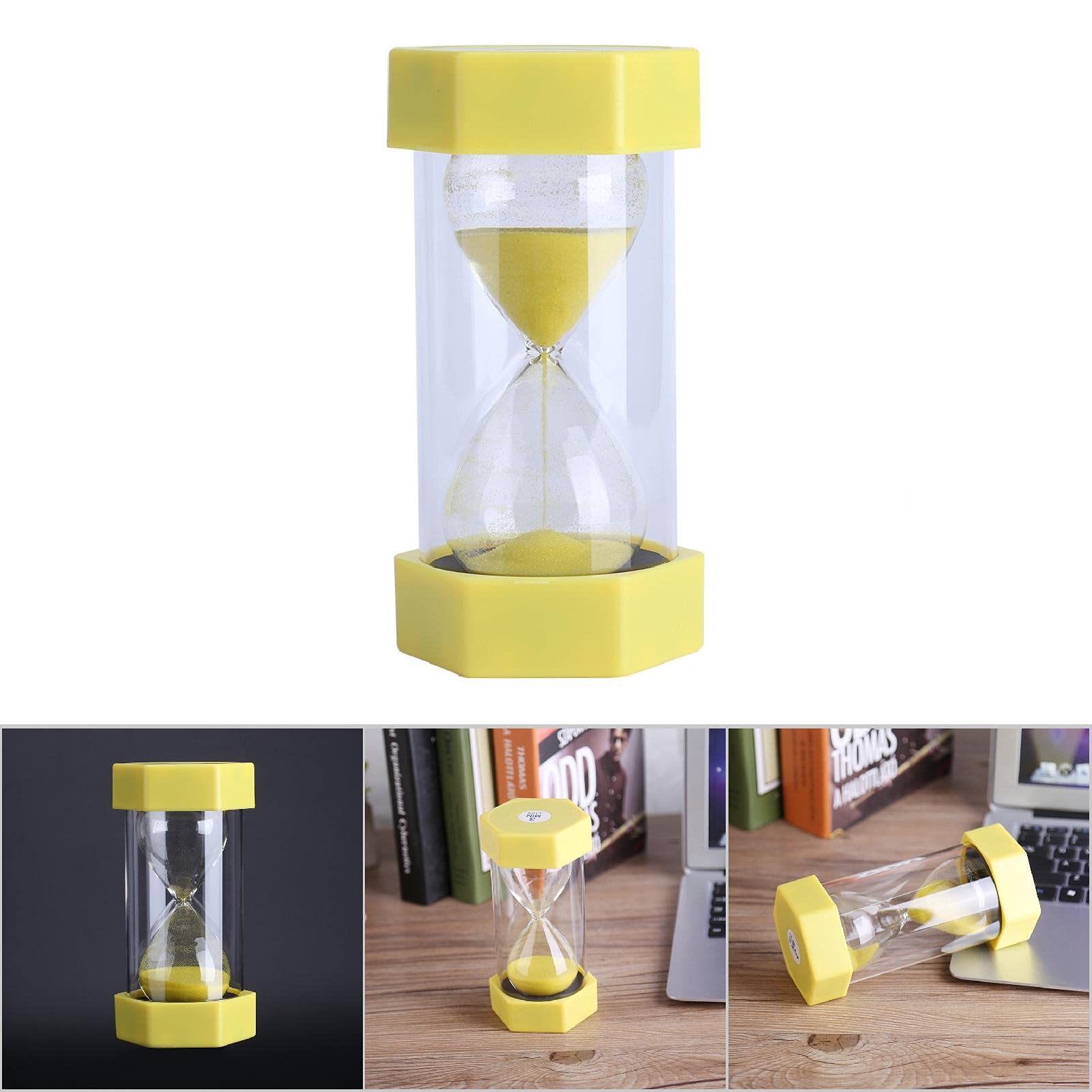 Sand Timer, Colorful Hourglass Timer 3/10/20/30/60 Minutes Sandglass Timer for Home Kitchen Office Classroom Games(Yellow-3 mins)