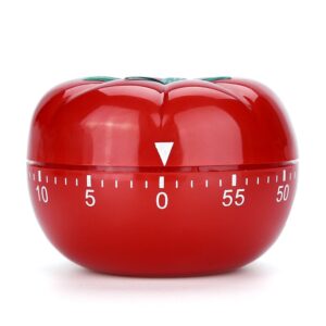 cooking timer magnet, tomato shaped mechanical 60 minutes countdown timer kitchen cooking & baking helper(6.3 x 4.5cm)