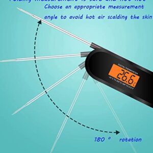 Digital Meat Thermometer for Cooking with Probe and Backlight，IP67 Waterproof CookingThermometer for Grilling BBQ, Kitchen Cooking,Candy,Oil and Roast Turkey ,Instant Read Thermometer Digital(Black)