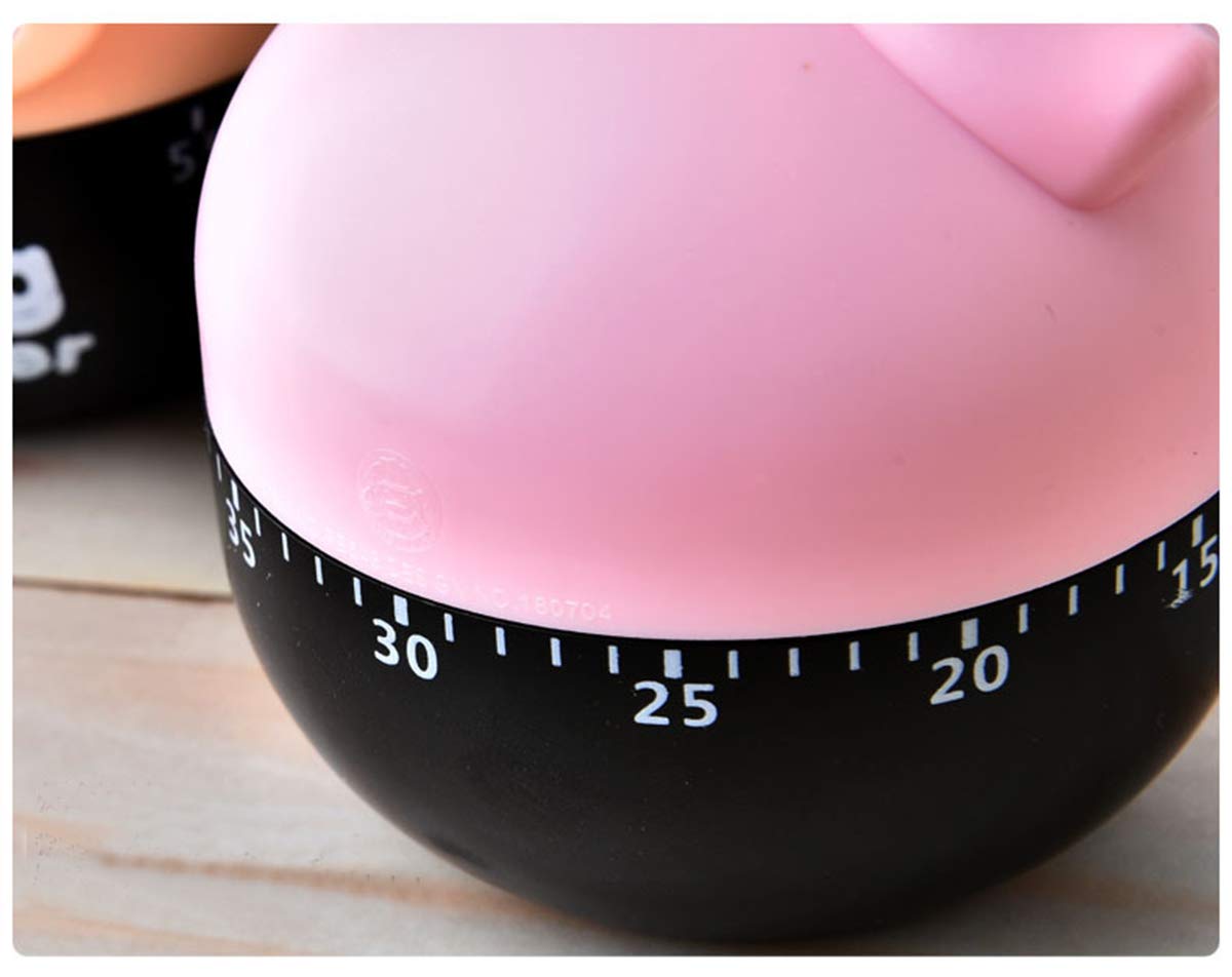 Kitchen Egg Timers,Cute Piggy 0~60 Minutes Mechanical Rotation Timer for Kids