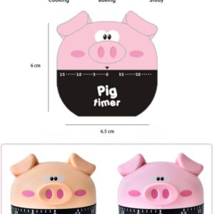 Kitchen Egg Timers,Cute Piggy 0~60 Minutes Mechanical Rotation Timer for Kids