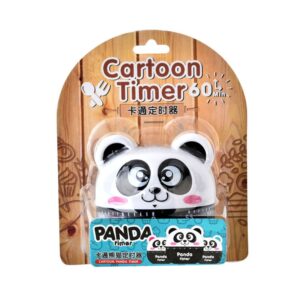 Mini Size Cartoon Panda Machinery Timer 60 Minutes Mechanical Kitchen Cooking Timers Clock Loud Alarm Counters Manual Timer Kitchen Utensil (Black)