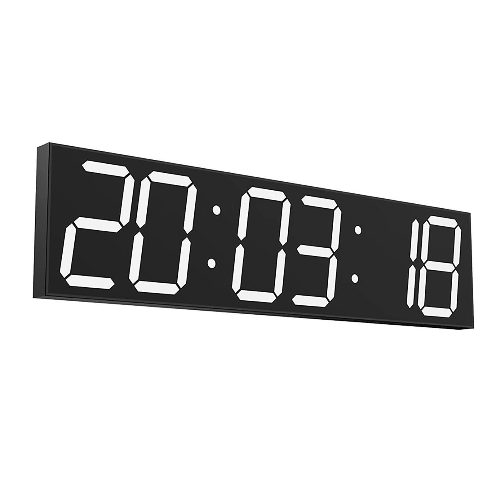 Oversized Double-Sided Digital LED Wall Clock, 6-Digit HD Display &Plexiglass Panel, 6”Big Numbers & Slim body, Remote Control Count up/Countdown Timer Clock, Ideal for Public Places, Gym ( Color : Wh