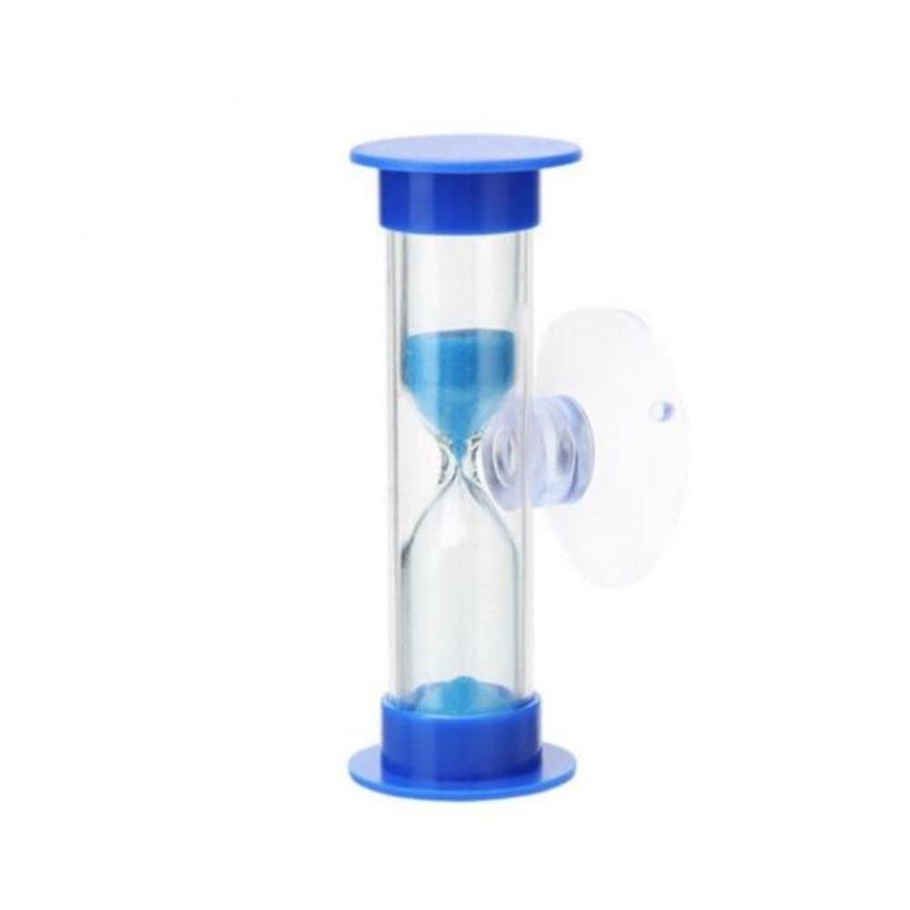 Hourglass Plastic Glass Desktop Ornament Shower Timer for Kids Rotatable with Suction Cup Mini Time Reminder Time Funnel(2 Minute,Blue)