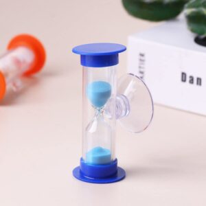 Hourglass Plastic Glass Desktop Ornament Shower Timer for Kids Rotatable with Suction Cup Mini Time Reminder Time Funnel(2 Minute,Blue)