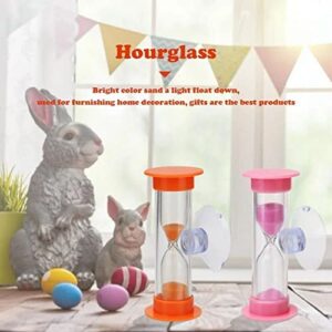 Hourglass Plastic Glass Desktop Ornament Shower Timer for Kids Rotatable with Suction Cup Mini Time Reminder Time Funnel(2 Minute,Orange)