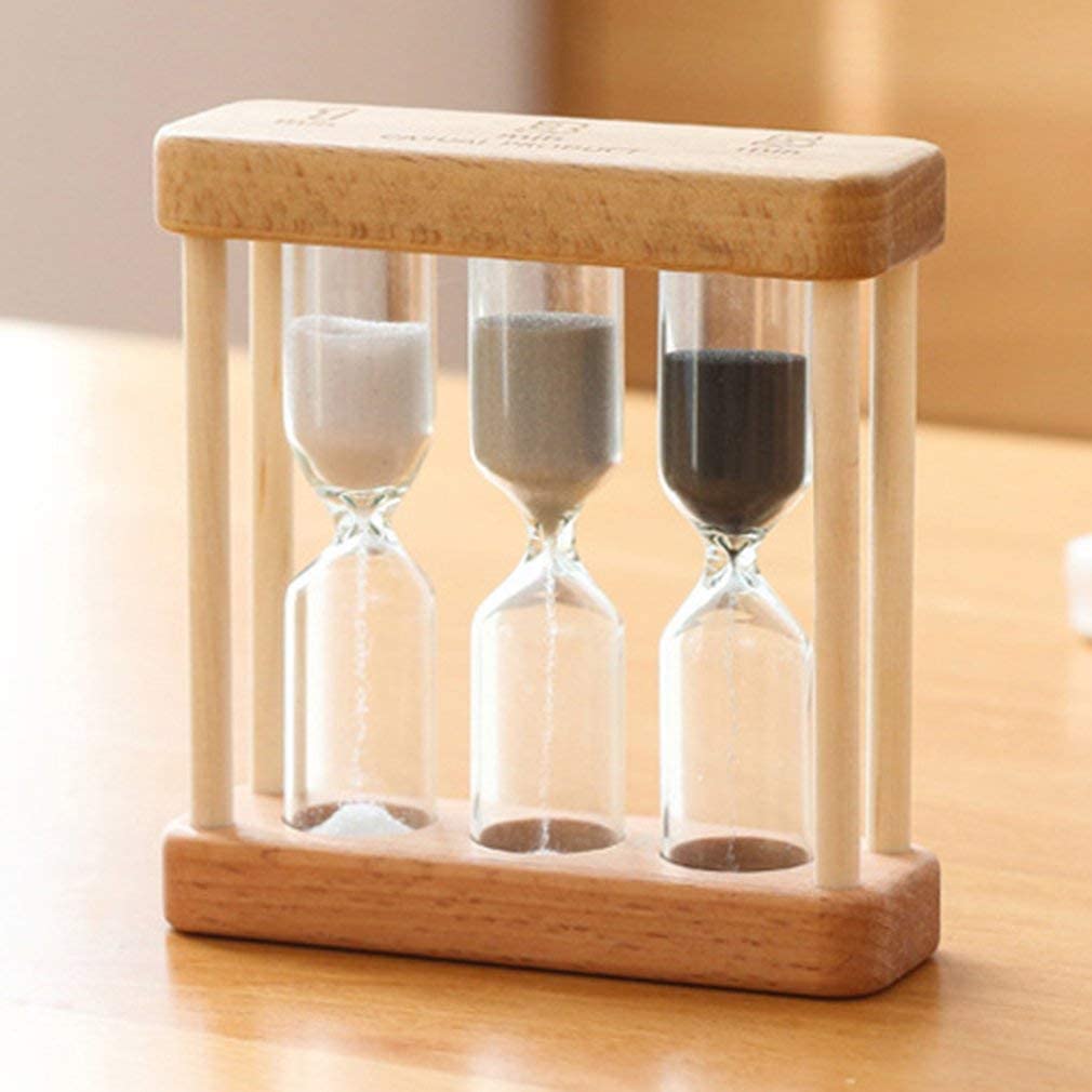 Sand Timers 1/3/5 Minute Brushing Timer Hourglass Visual Timer for Kids, Tooth Brushing Sand Timer Kitchen Timer Time Out Timer for Time Management in Games Cooking (White Black)