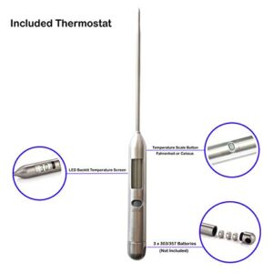 Digital Instant Read Meat Thermometer, Stainless Steel oven thermometer. Non Stick Candy Thermometer. Food Thermometer for Kitchen Cooking, Outdoor BBQ Grilling! Includes 1472°F Heat Resistant Gloves!