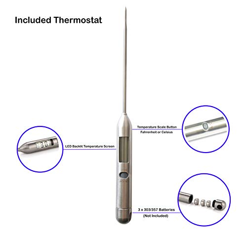 Digital Instant Read Meat Thermometer, Stainless Steel oven thermometer. Non Stick Candy Thermometer. Food Thermometer for Kitchen Cooking, Outdoor BBQ Grilling! Includes 1472°F Heat Resistant Gloves!