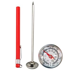 HELYZQ Mechanical Meat Milk Thermometer Kitchen Stainless Steel Probe Food Thermometer