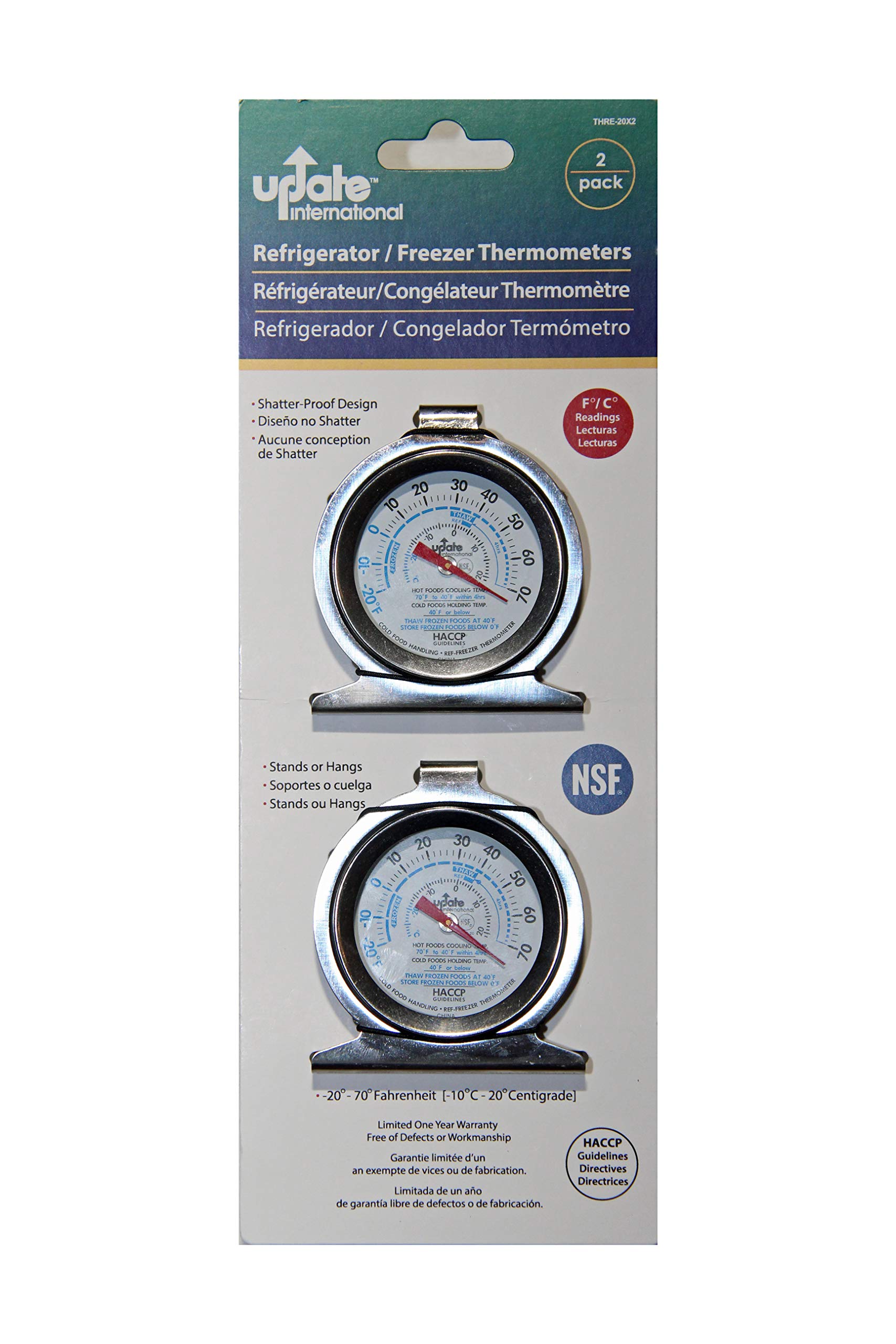 Refirgerator/Freezer Thermometers 2-Pack