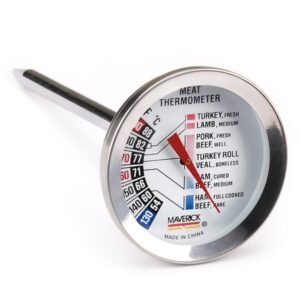 maverick housewares oven-chek gourmet roasting thermometer, silver