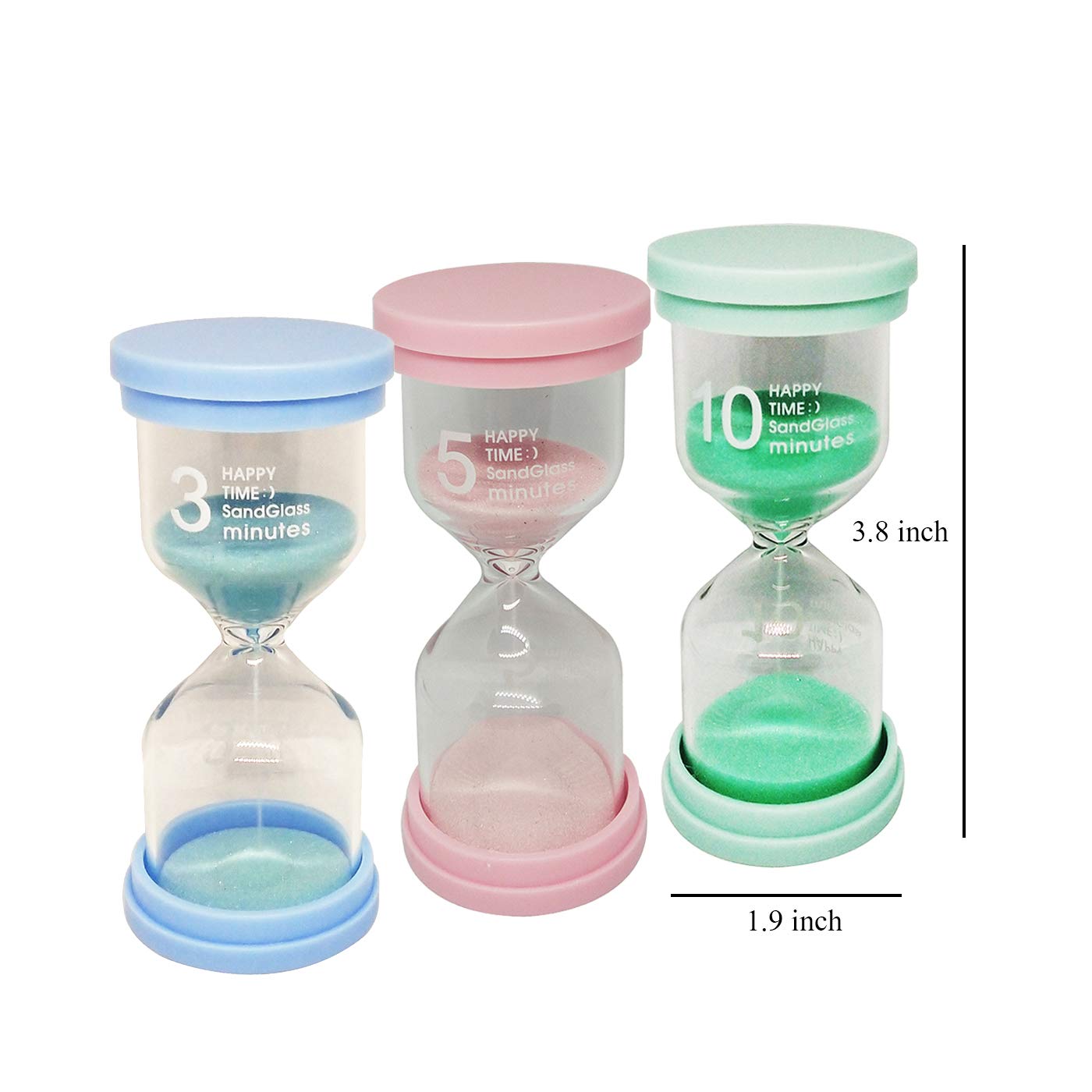 Best of Times, LLC 3 Pack 3/5/10 Minutes Glass Hourglass Sand Timer Set for Kitchen