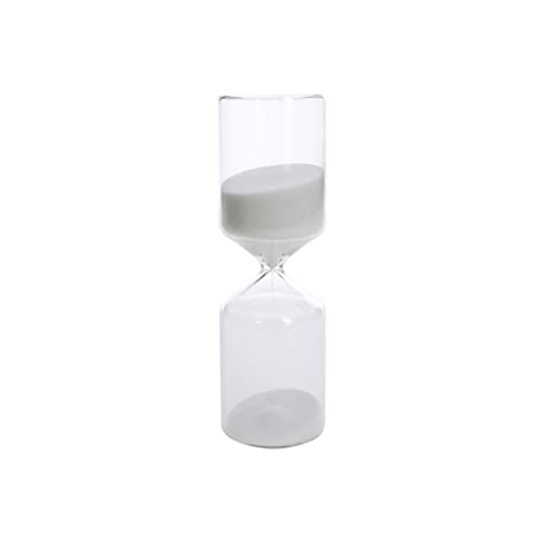 WONDROUS' DECO 60 Minutes Hourglass Sand Timer, Large 10 Inch Glass Sand Clock for Home, Kitchen, Office Desk Decoration, Valentine’s Day Gift, White-60min