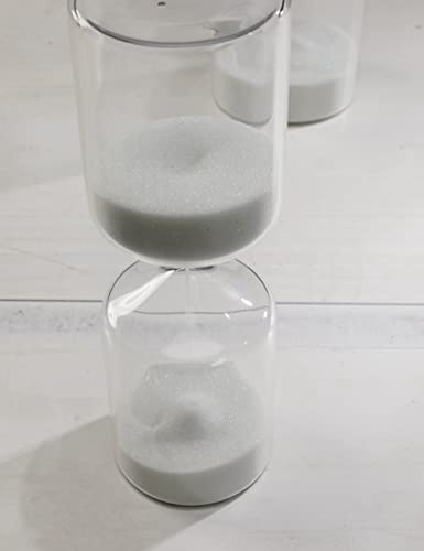 WONDROUS' DECO 60 Minutes Hourglass Sand Timer, Large 10 Inch Glass Sand Clock for Home, Kitchen, Office Desk Decoration, Valentine’s Day Gift, White-60min