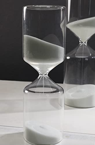 WONDROUS' DECO 60 Minutes Hourglass Sand Timer, Large 10 Inch Glass Sand Clock for Home, Kitchen, Office Desk Decoration, Valentine’s Day Gift, White-60min