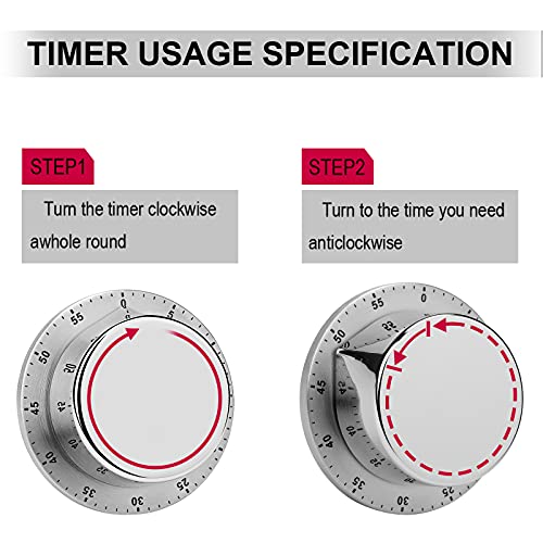 Kitchen Timer Flower Classroom Timer Stainless Steel Countdown Timer with Magnetic Backing