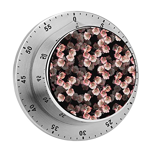 Kitchen Timer Flower Classroom Timer Stainless Steel Countdown Timer with Magnetic Backing