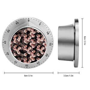 Kitchen Timer Flower Classroom Timer Stainless Steel Countdown Timer with Magnetic Backing