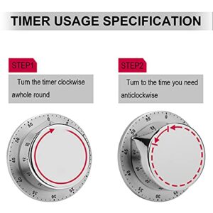 Kitchen Timer Dreamcatcher Classroom Timer Stainless Steel Countdown Timer with Magnetic Backing